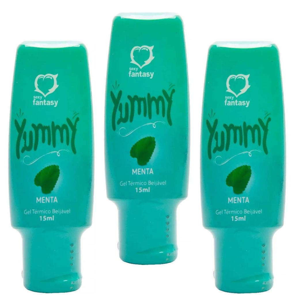 KIT 03 Yummy Gel Térmico Comestível Sabor Menta Sexy Fantasy - Loja Pimenta